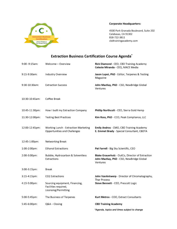 Exciting Update: Extraction Business Certification now LiveStreaming ...